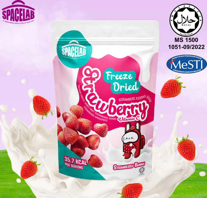 Space Lab Freeze Dried Wholepiece Strawberry 90g